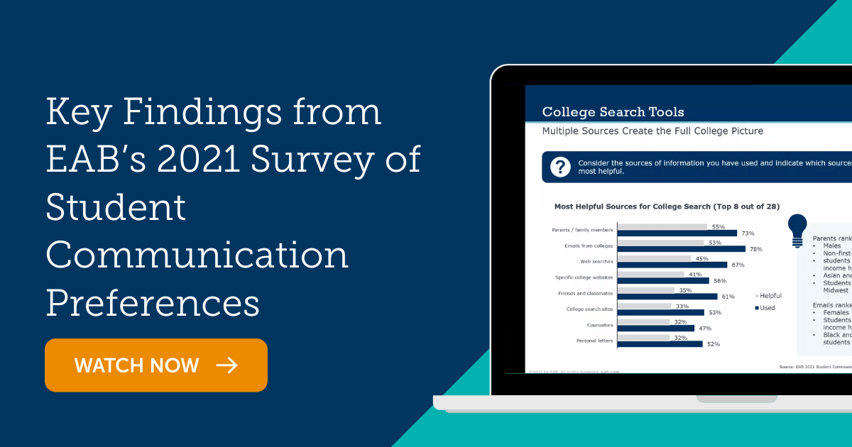 Key Findings from EAB’s 2021 Survey of Student Communication Preferences