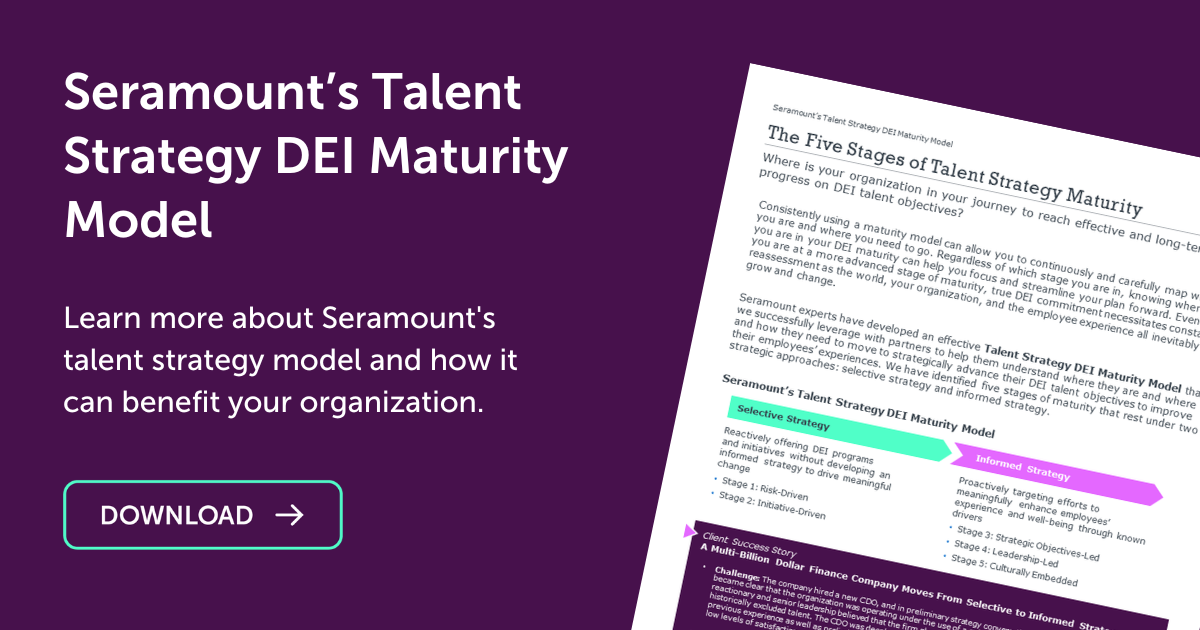 Seramount’s Talent Strategy DEI Maturity Model